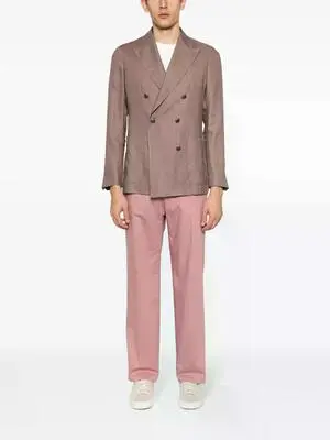 Tagliatore Double-breasted Linen Blazer - Pink