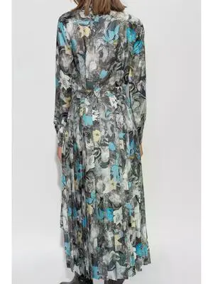 Tory Burch Printed Pleated Midi Dress