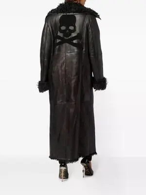 Philipp Plein Skull & Bones Shearling Coat