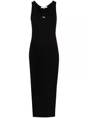 Maison Kitsuné Fox-motif Ribbed Midi Dress