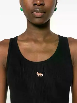 Maison Kitsuné Fox-motif Ribbed Midi Dress