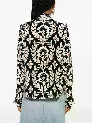 La DoubleJ Ascot Floral-print Silk Shirt