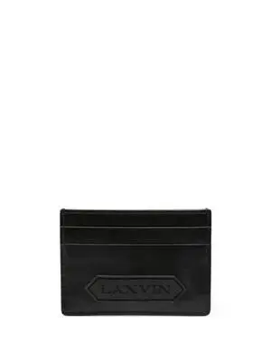 LANVIN Logo-patch Leather Cardholder - Black