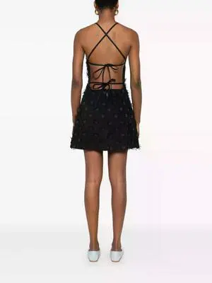 MSGM Floral-appliqué Mini Dress