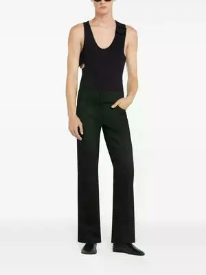 COURREGES Ribbed Tank Top With Cut-out Detailing - Black