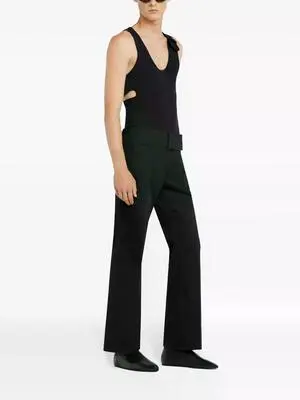 COURREGES Ribbed Tank Top With Cut-out Detailing - Black