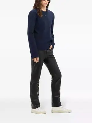 COURREGES Shoulder-snap Jersey Sweater - Blue