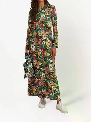 La DoubleJ Swing Floral-print Dress - Brown