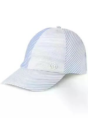MAISON MICHEL Tiger Striped Cotton Cap - Blue