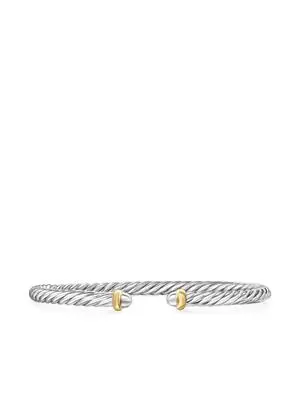 David Yurman 14kt Yellow Gold And Sterling Cable Flex Bracelet