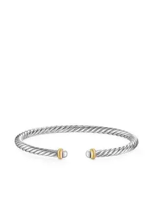David Yurman 14kt Yellow Gold And Sterling Cable Flex Bracelet
