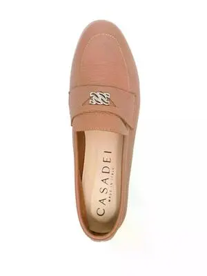 Casadei Antilope Leather Loafers - Brown