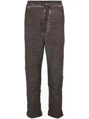 POÈME BOHÉMIEN Crease-effect Straight Trousers - Grey