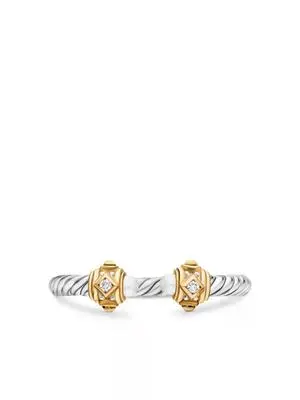 David Yurman 18kt Yellow Gold And Sterling Renaissance Pearl And Diamond Ring