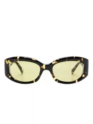 Christopher Esber Davies Oval-frame Sunglasses - Brown