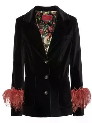 La DoubleJ Keaton Feather-trimmed Blazer