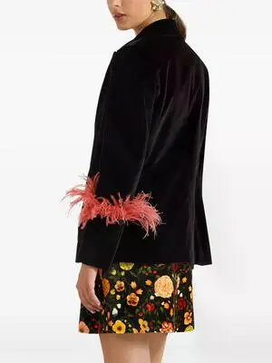 La DoubleJ Keaton Feather-trimmed Blazer