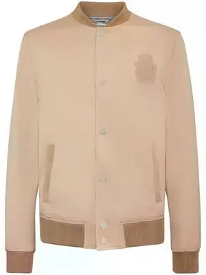 BILLIONAIRE Logo-patch Button-up Bomber Jacket