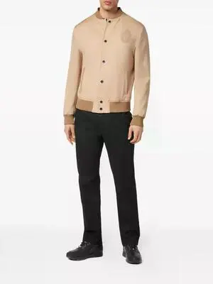 BILLIONAIRE Logo-patch Button-up Bomber Jacket