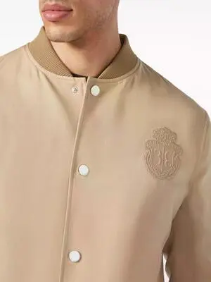 BILLIONAIRE Logo-patch Button-up Bomber Jacket