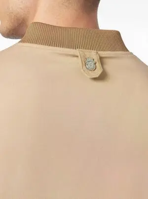 BILLIONAIRE Logo-patch Button-up Bomber Jacket