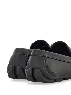 FERRAGAMO Gancini-plaque Leather Loafers