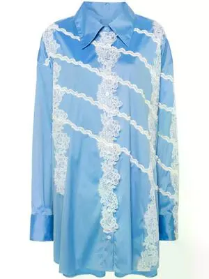 Viktor & Rolf Lace-appliqué Cotton Shirt Dress