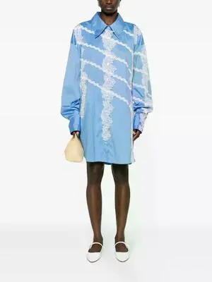 Viktor & Rolf Lace-appliqué Cotton Shirt Dress