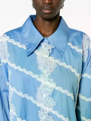 Viktor & Rolf Lace-appliqué Cotton Shirt Dress