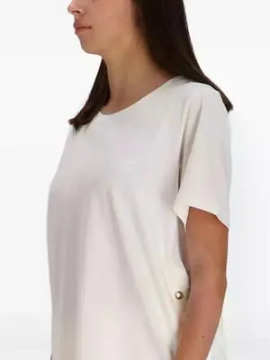 Liu Jo Crew Neck Short Sleeve T-shirt With Side Buttons - White