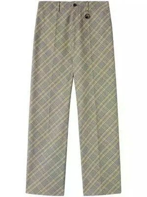 AMBUSH Checked Straight-leg Trousers - Grey