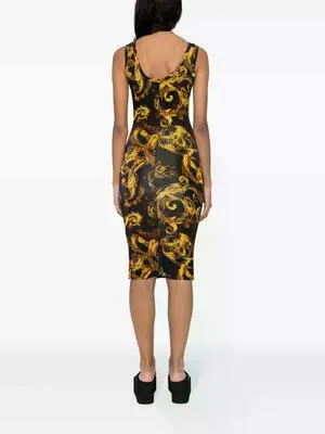 Versace Watercolour Couture-print Midi Dress