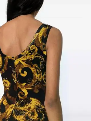 Versace Watercolour Couture-print Midi Dress