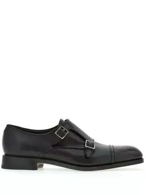 FERRAGAMO Tramezza Double-monkstrap Leather Shoes