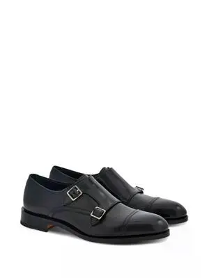FERRAGAMO Tramezza Double-monkstrap Leather Shoes