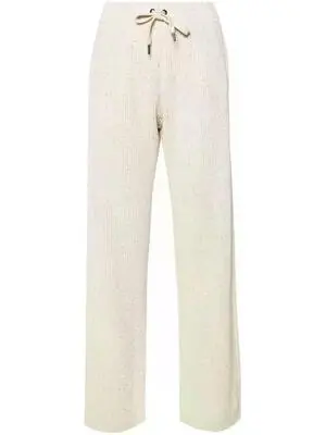 Brunello Cucinelli Sequin-embellished Ribbed-knit Trousers
