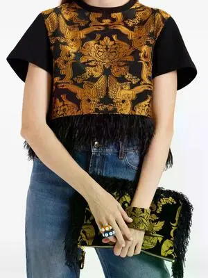 La DoubleJ Cherub-print Clutch Bag
