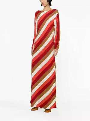 La DoubleJ Swing Striped Knit Maxi Dress - Red