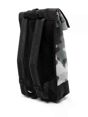 Rains Camouflage Print Textured Backpack