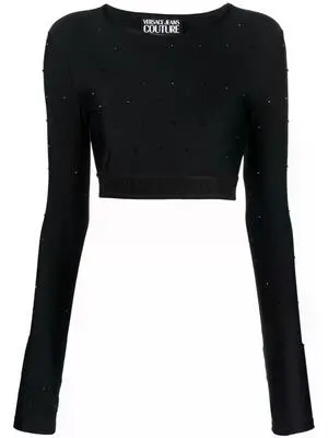 Versace Crystal-embellished Cropped Top