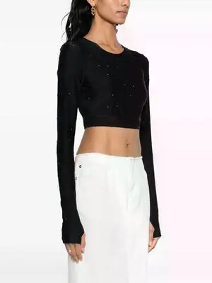 Versace Crystal-embellished Cropped Top