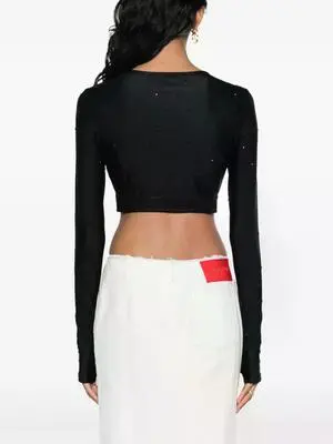 Versace Crystal-embellished Cropped Top