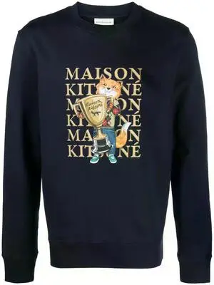Maison Kitsune Long Sleeve Sweatshirts Hoodies For Men