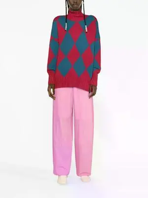 La DoubleJ Argyle Intarsia-knit Jumper - Blue