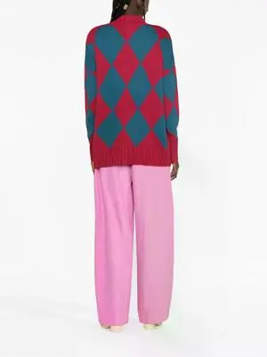 La DoubleJ Argyle Intarsia-knit Jumper - Blue