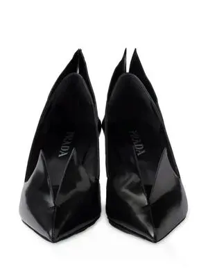 Prada 55mm Brushed Leather Pumps - Black