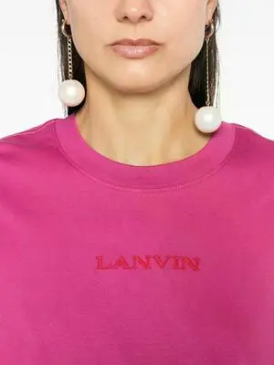 LANVIN Logo-embroidered T-shirt