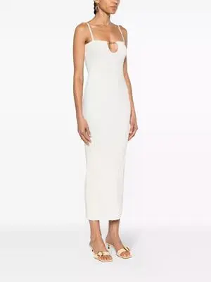 Jacquemus Sierra Ribbed Midi Dress - White