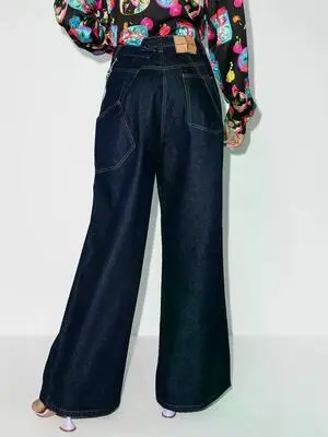 Natasha Zinko High-rise Wide-leg Jeans With Chain Detail