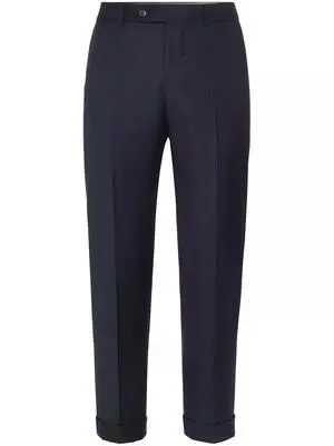 Brunello Cucinelli Tapered-leg Wool Trousers - Blue